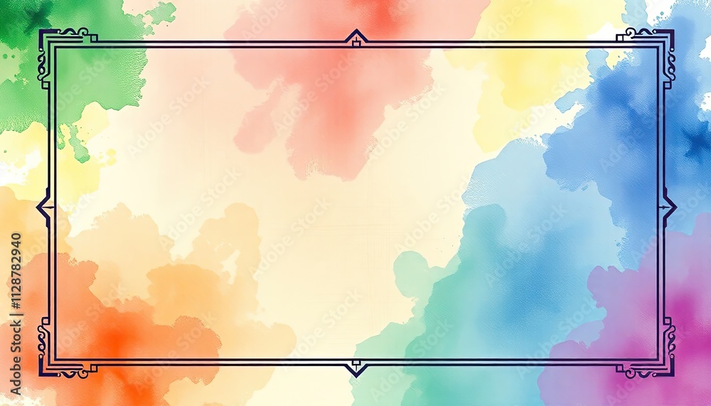 certificate background featuring vibrant watercolor textures with clean ...