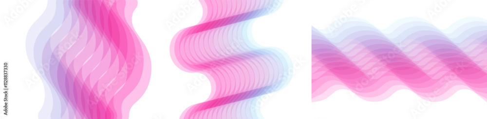 Abstract wavy background made of many overlapping stripes and with ...