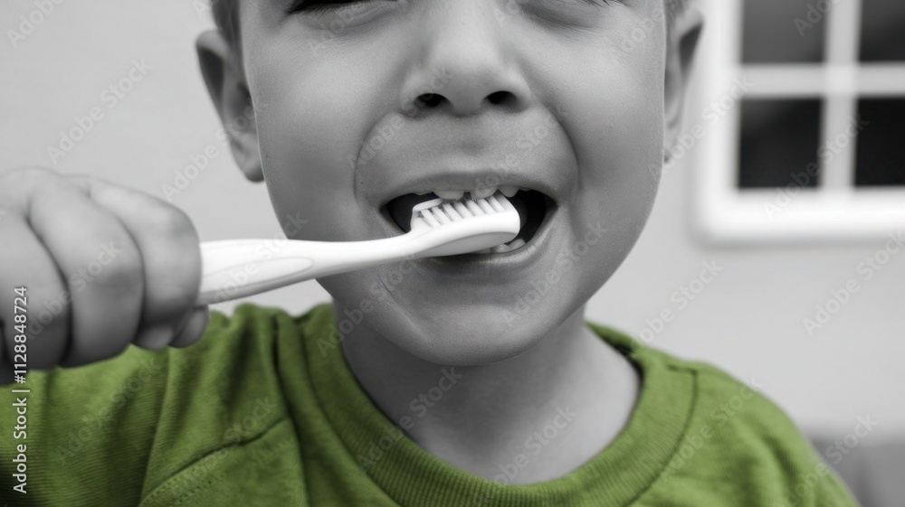 Kid Brushing His Teeth, Highlighting the Importance of Good Oral Care ...