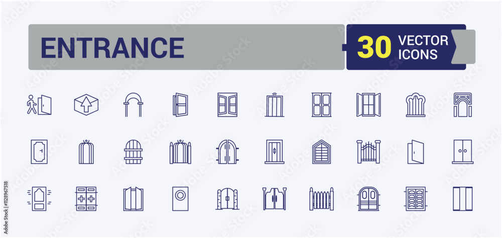 Entrance And Exit icon pack. Containing entry, enter, isolated, open ...