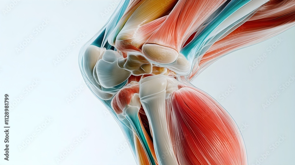 Ilustración de Stock Realistic medical anatomy illustration of the knee ...