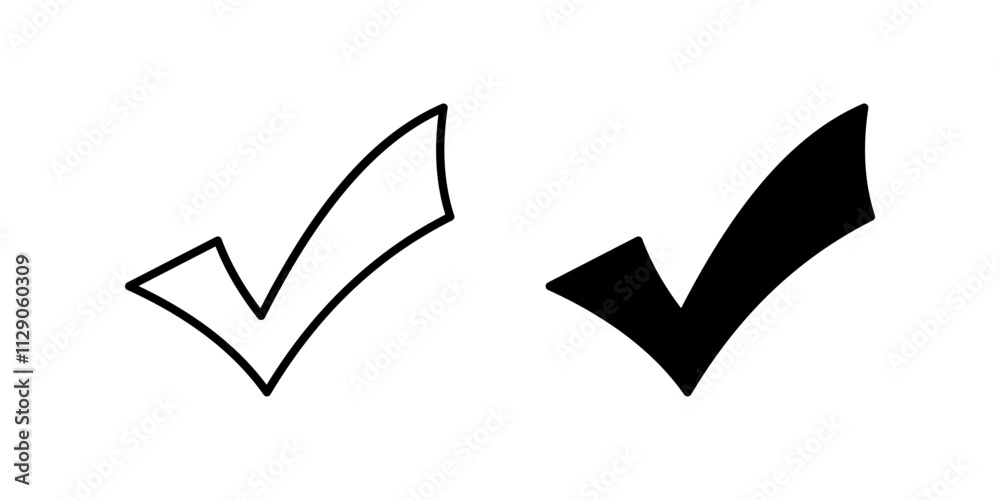 check mark Icon set,Symbol isolated white background. vector ...