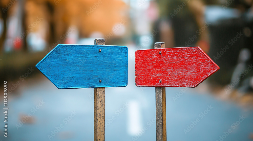Red and blue signs for lie and truth. choice between right and wrong ...