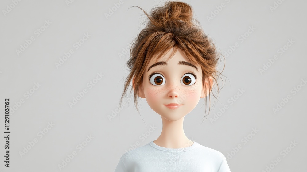 people 3D expressions realistic concept. Animated character with messy ...