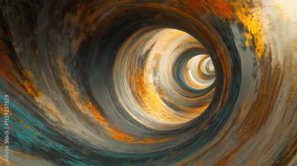 Abstract representation of a vortex tunnel leading to a time travel ...