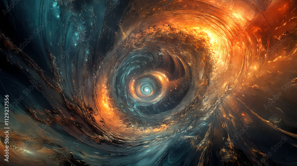 Abstract representation of a vortex tunnel leading to a time travel ...