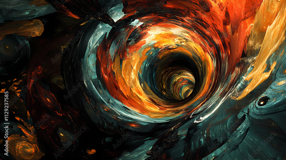 Abstract representation of a vortex tunnel leading to a time travel ...