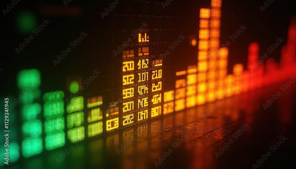 Digital audio spectrum analyzer with illuminated frequency levels in ...