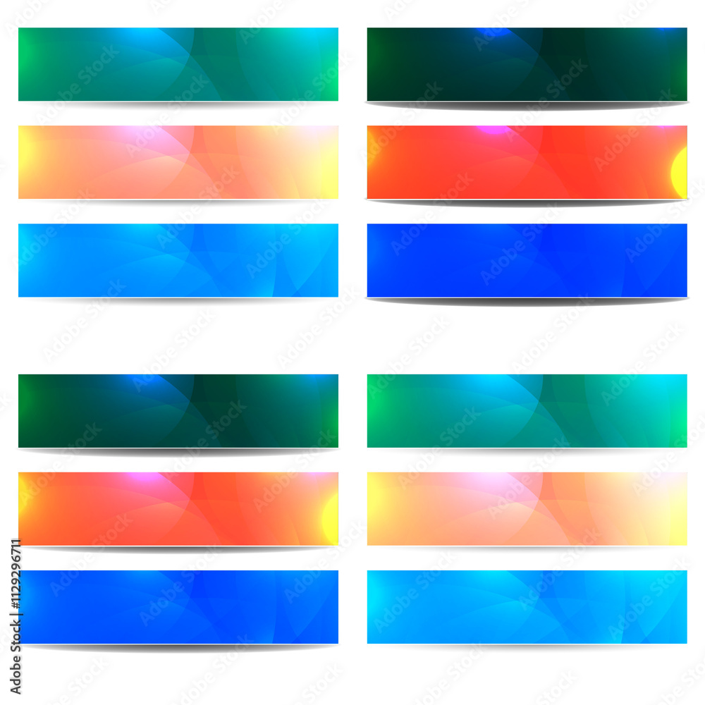 banner, vector, flag, design, set, web, illustration, header, color ...