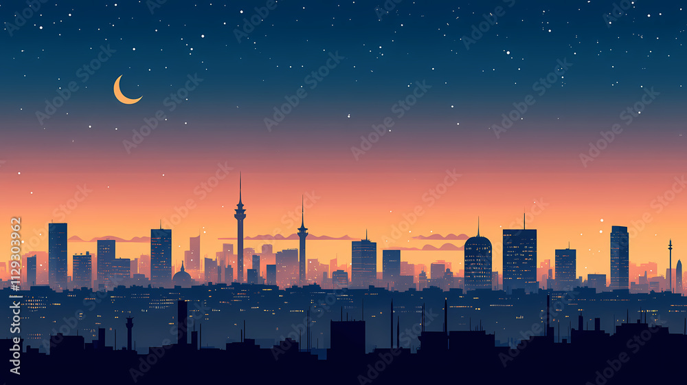 Riyadh skyline at night a panoramic view of the city's iconic buildings ...