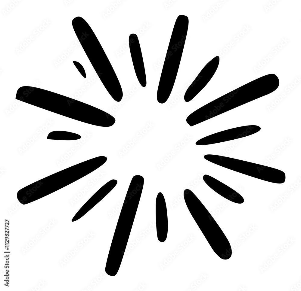 doodle fireworks sparks on transparent background. png image Stock ...