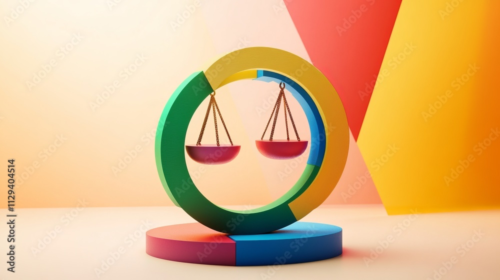 Abstract portrayal of social justice with a series of interconnected ...