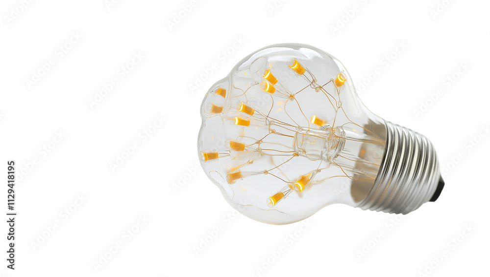 Foto de Stock Filament Bulb with Transparent Glass Shell and Yellow ...