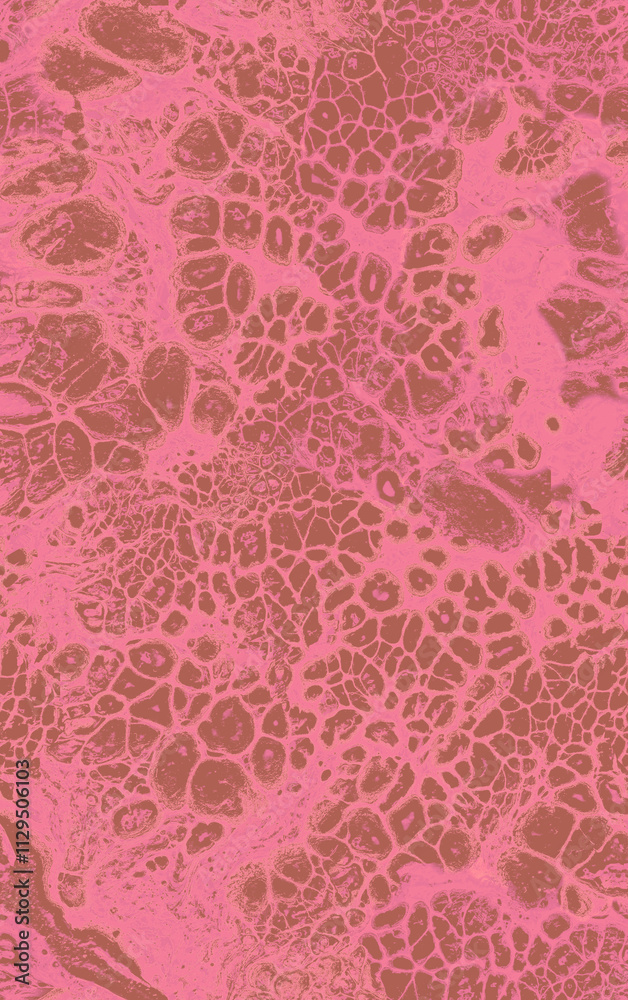 Bubbled liquid organic seamless texture in fluid pouring tai dai style ...