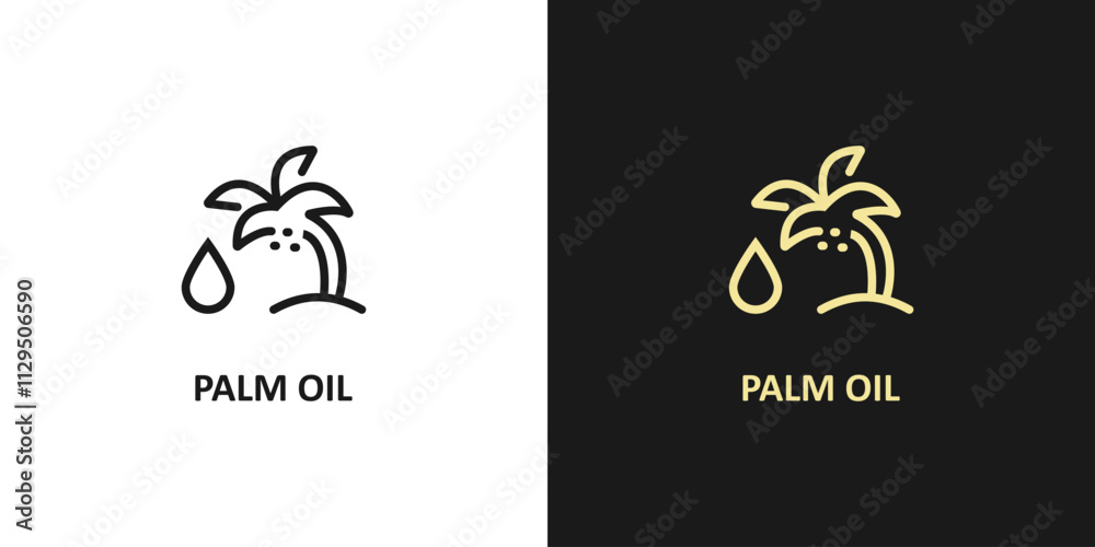 palm oil icon. illustration of palm oil , label template, vector art ...