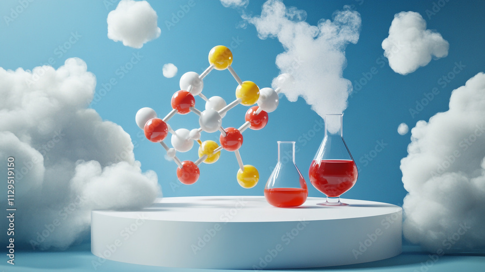 Molecular Structure Science Experiment Chemistry Lab Research Red ...