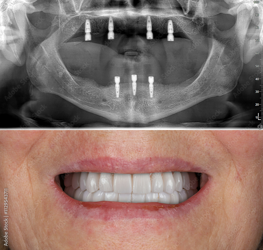 Bone-integrated dental implant treatment with jaw surgery in dental ...