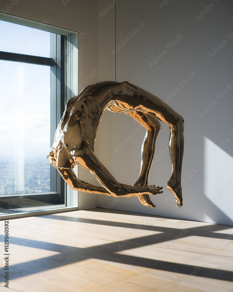 Minato, Tokyo - November 19 2024: A hanging sculpture in the Mori Art ...