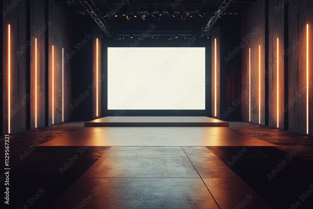 Blank Stage Setup for Corporate Identity Mockup and Event Display with ...