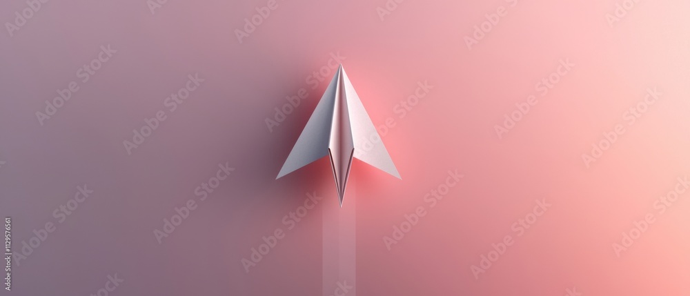 Minimalistic illustration of a paper airplane. the paper airplane is in ...