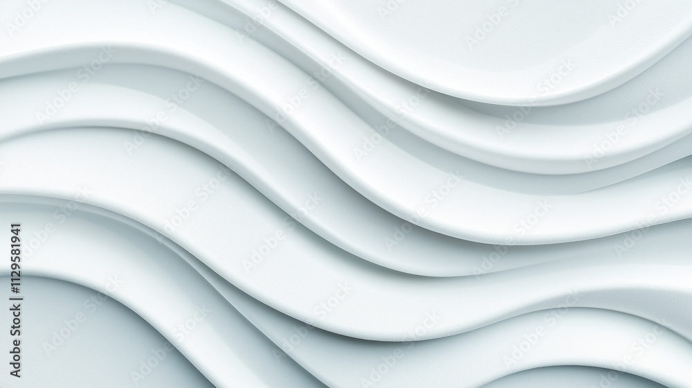 A Detailed Composition Of Overlapping White Wavy Layers Resembling Snowdrifts Or Textured