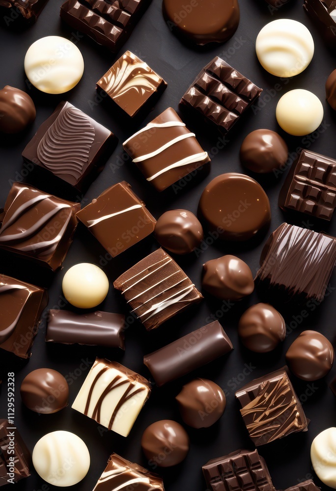 visually appealing close various chocolate textures featuring rich ...