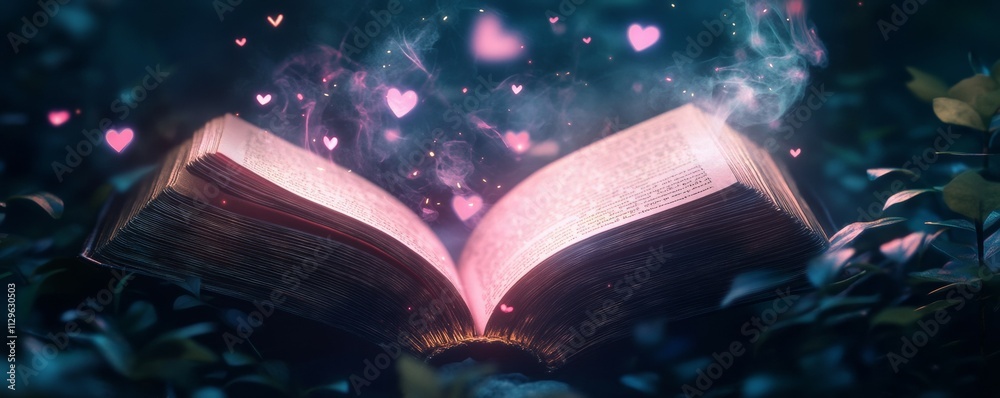 Magical book clipart fantasy illustration, glowing edges, mystical open ...