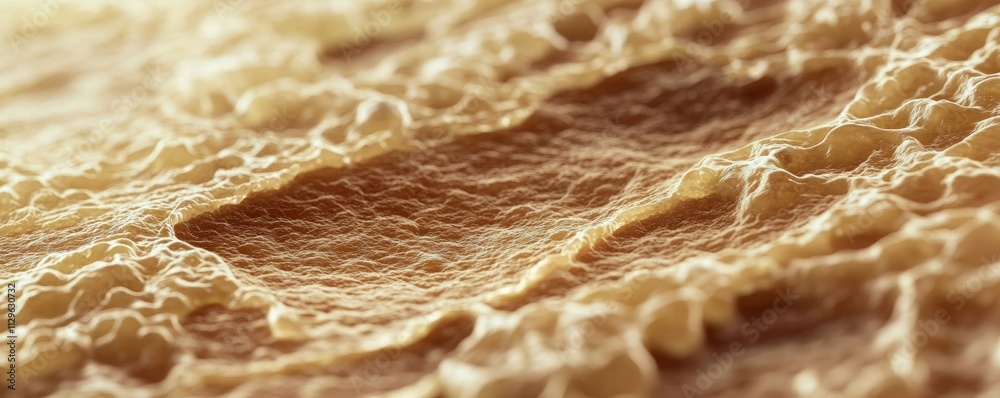 Magnified bacteria on human skin surface, closeup, highlighting the ...