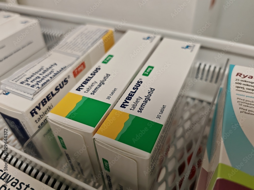 Prague, Czech Republic -December 12 2024:RYBELSUS box of medication ...