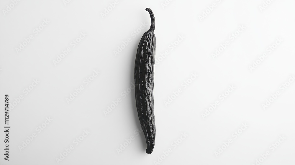 Whole black chili pepper isolated on a clean background showcasing its ...