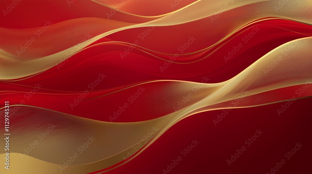 Elegant red and gold gradient with flowing wave patterns, ideal for ...