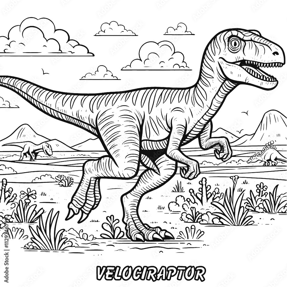Collection of Coloring Page for Kids with Dinosaur Story, Printable ...