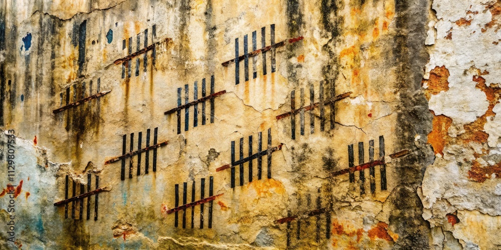 Ilustración de Stock Prison cell numbering, inmate tally marks, and ...