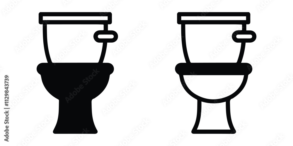 Toilet Icon Collection. Vector toilet male or female Restroom For ...