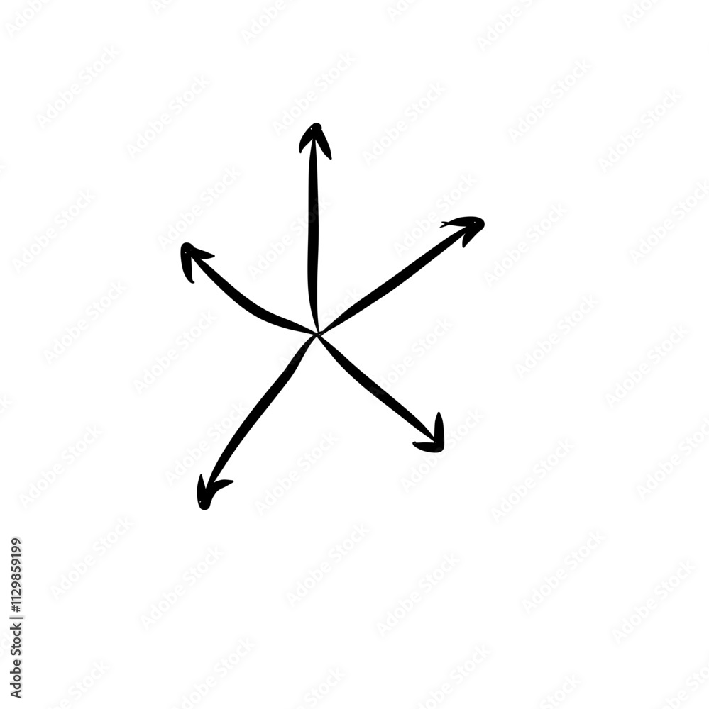 Mind map infographic diagram doodle line free hand drawing Stock Vector ...