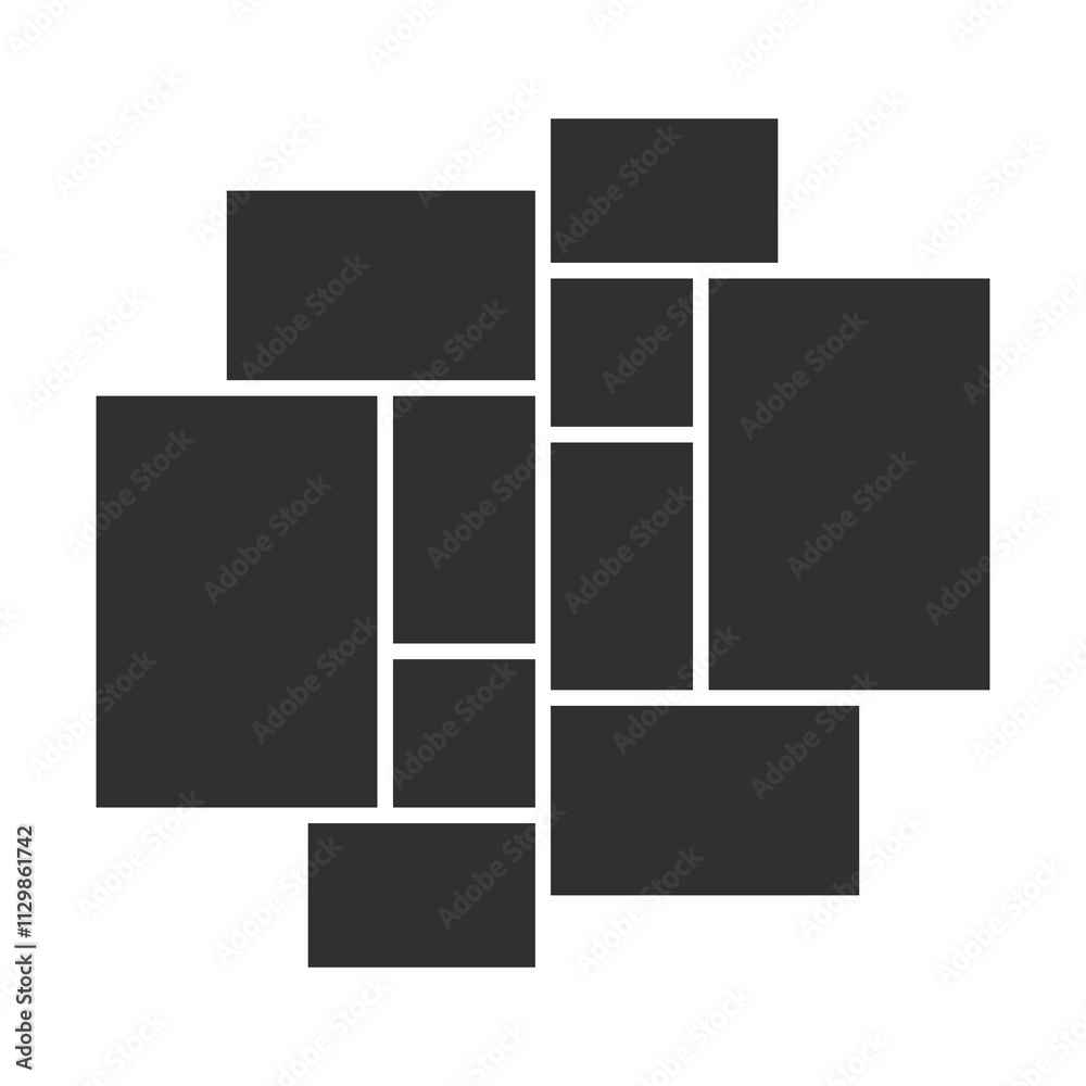 Ilustración de Stock Minimal photo collage template with 10 rectangular ...