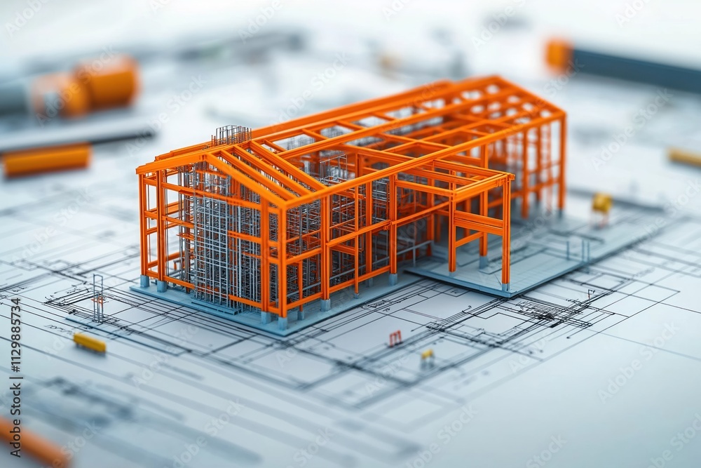 Technical design of industrial building steel frame. Beam connections ...