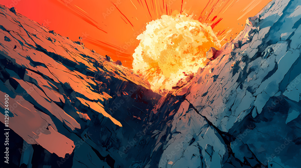 Subterranean tectonic plates friction at fault line, earthquake ...