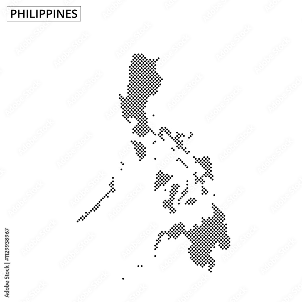 Filipina map illustration showcasing the geographical outline of the ...