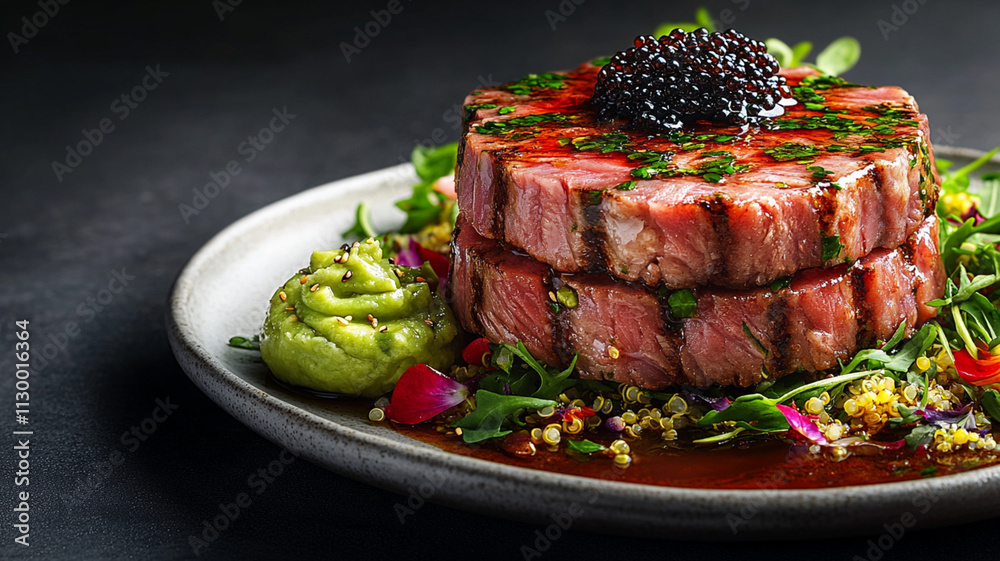 Exquisite Flavors, Masterful Presentation: A Michelin-Style Dish. An ...