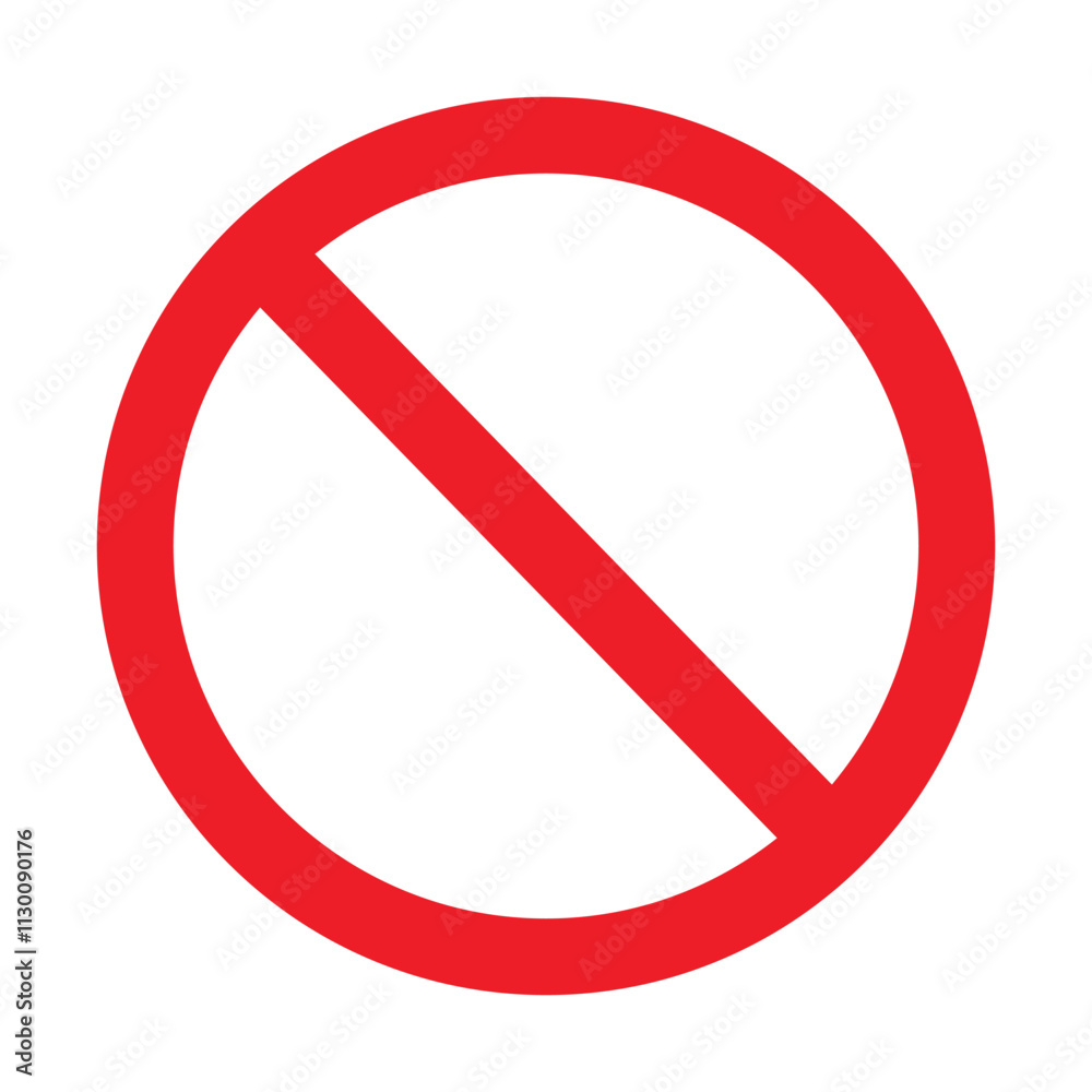 no sign icon, prohibition symbol, red circle prohibition sign, red ...