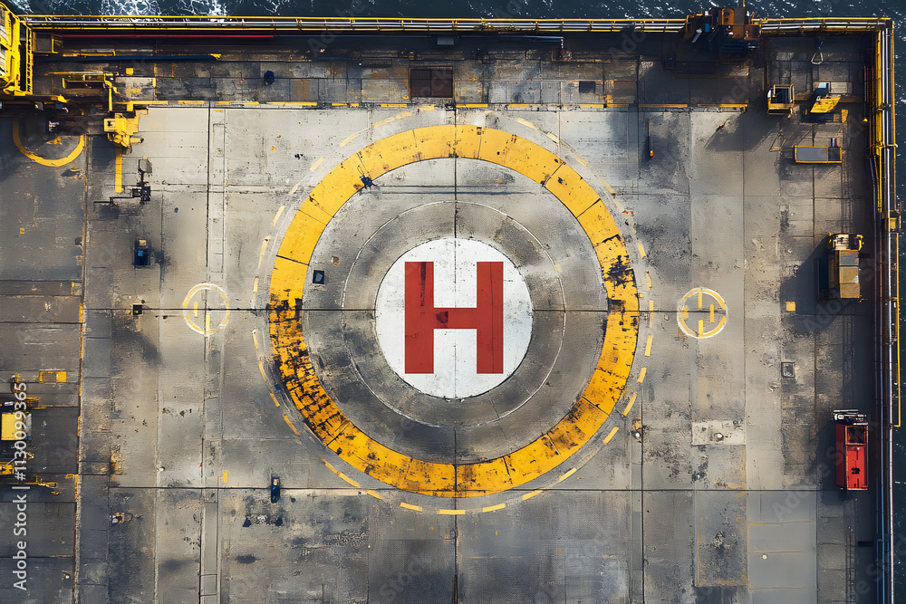 Foto de Stock Aerial photograph showcasing modern helicopter landing ...