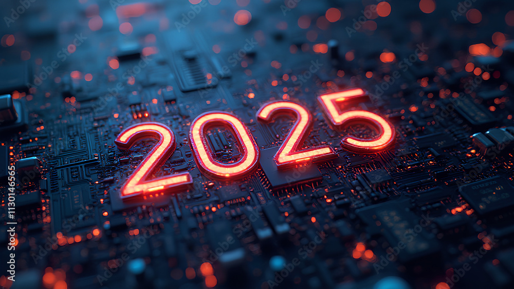 2025 tech age celebration Happy new year Era of technology Digital ...