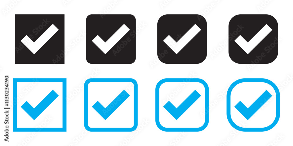 check box icon with correct, accept checkmark icons green tick box ...