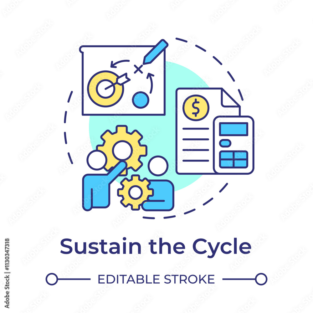 Sustain cycle multi color concept icon. 5S methodology. Continuous ...