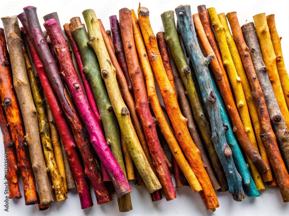 Dry Branch Sticks White Background, Isolated Nature Element, Dried Twig ...