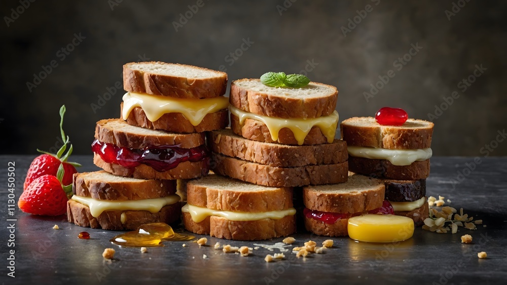 "Golden Rusk Delight: Layers of Butter, Jam, and Honey Drizzle for a ...