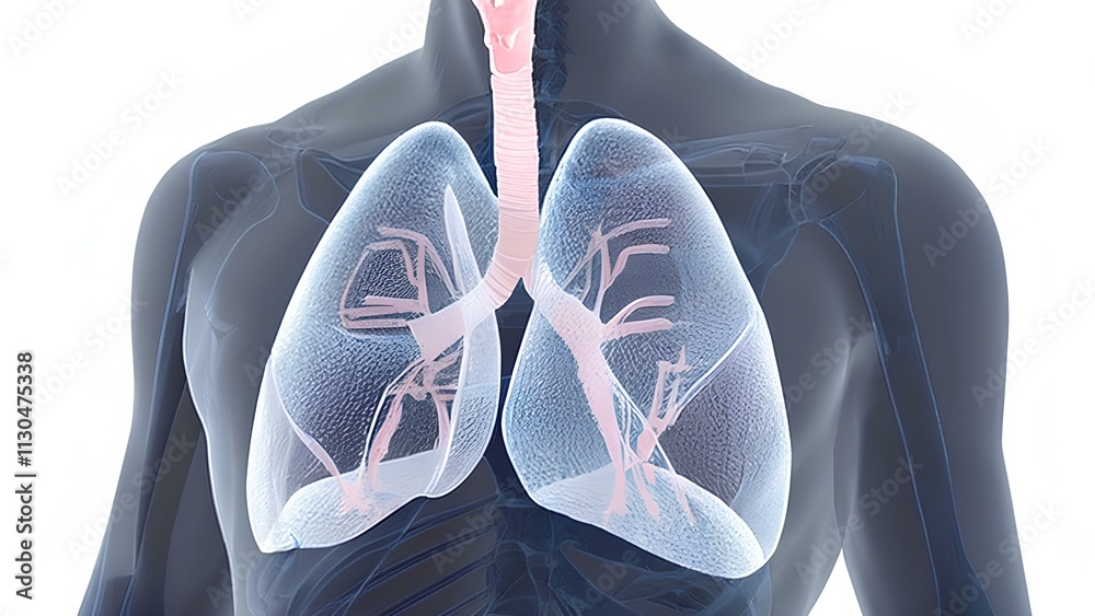 Medical theme, lungs and human respiratory system. Animation of lungs ...