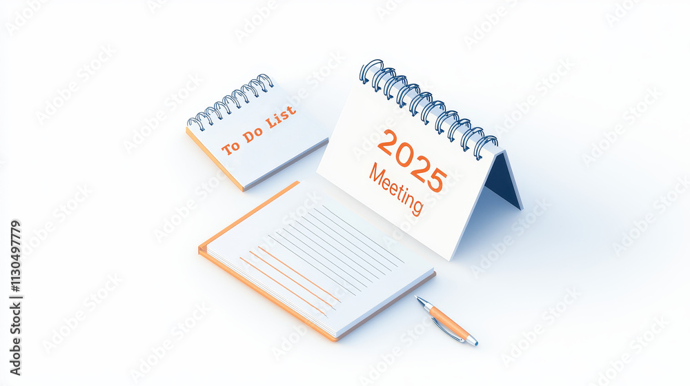 To do list 2025 meetings concept. Desk calendar displaying 2025 with a ...