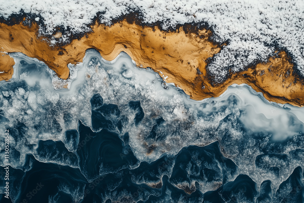 Intricate patterns of melting snow and ice create striking natural ...